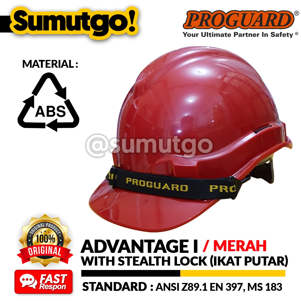 Jual Helm Safety Proguard Advantage 1 Merah + ikat Putar + Tali Dagu ...