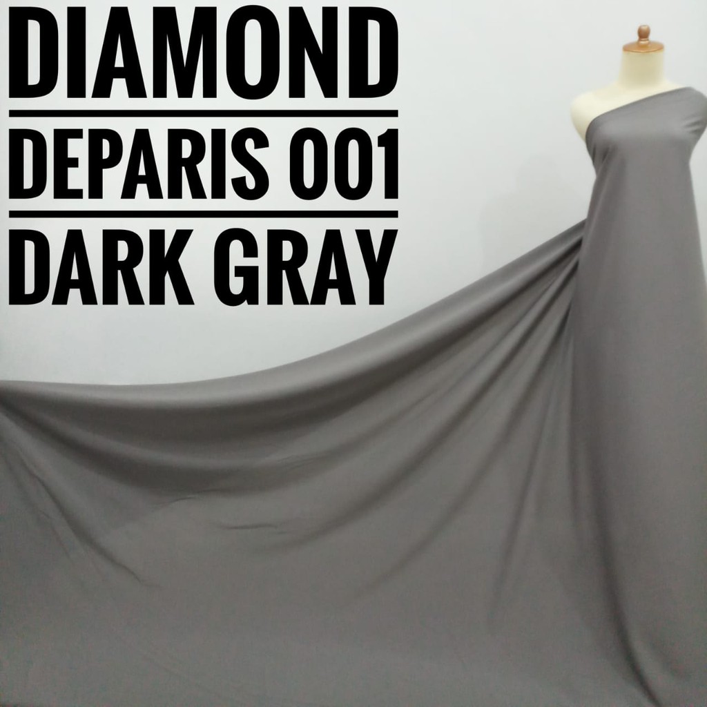 Jual Kain Meteran Diamond Deparis 001 Dark Gray (0.5M) | Shopee Indonesia