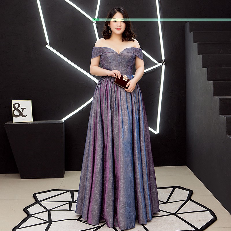 Jual Gaun Pesta 1908010 Big Size Ungu Party Dress Gown | Shopee Indonesia
