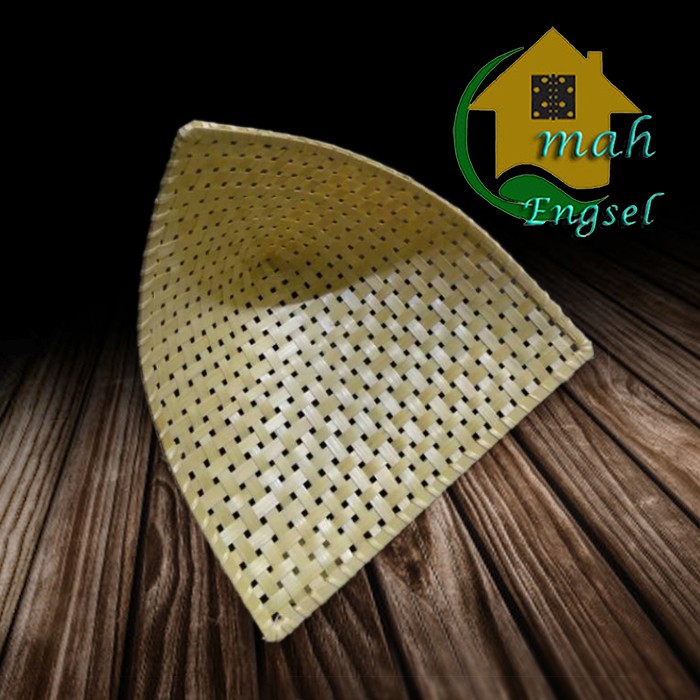Jual Pincuk Kaki Wadah Tempat makan Bambu Piring etnik Natural 12*23 cm ...