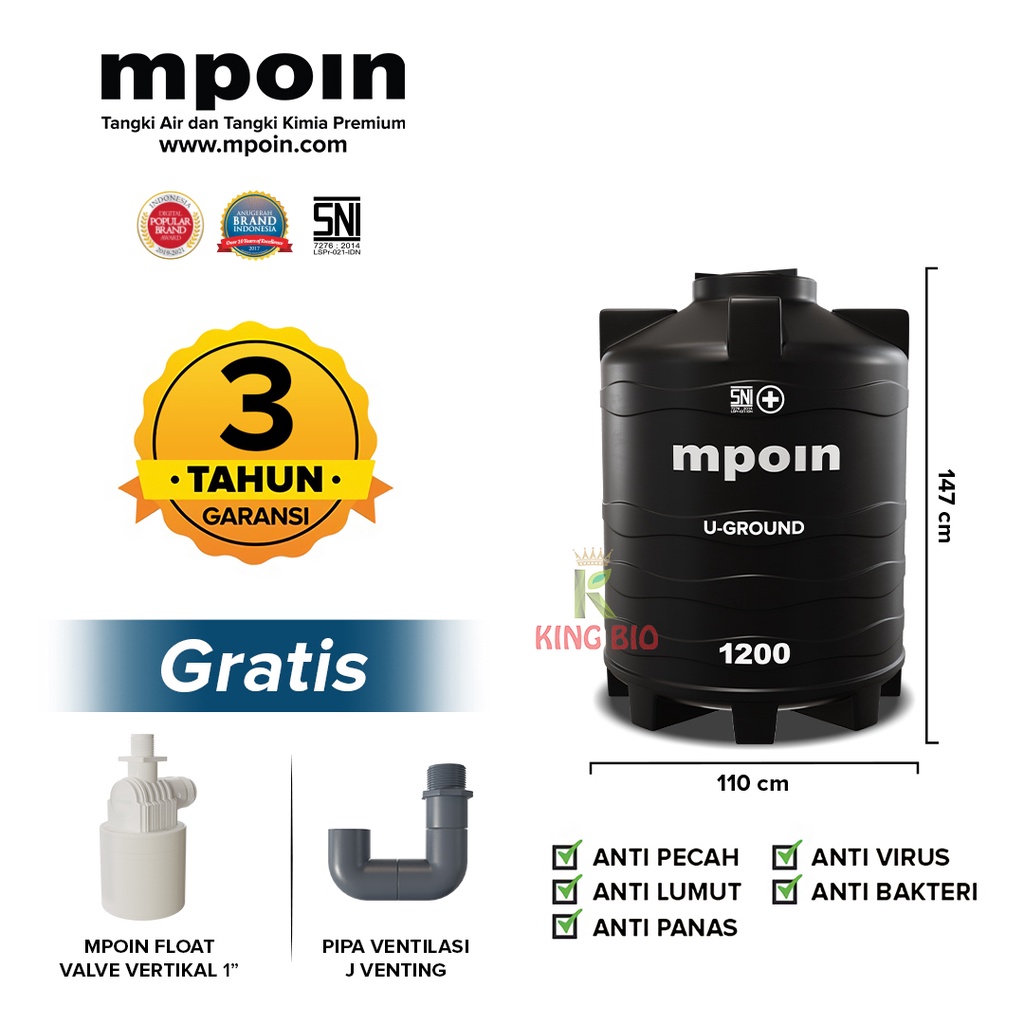 Jual Tangki Air MPOIN PLUS U-Ground | Tangki Tanam | Tangki Pendam ...