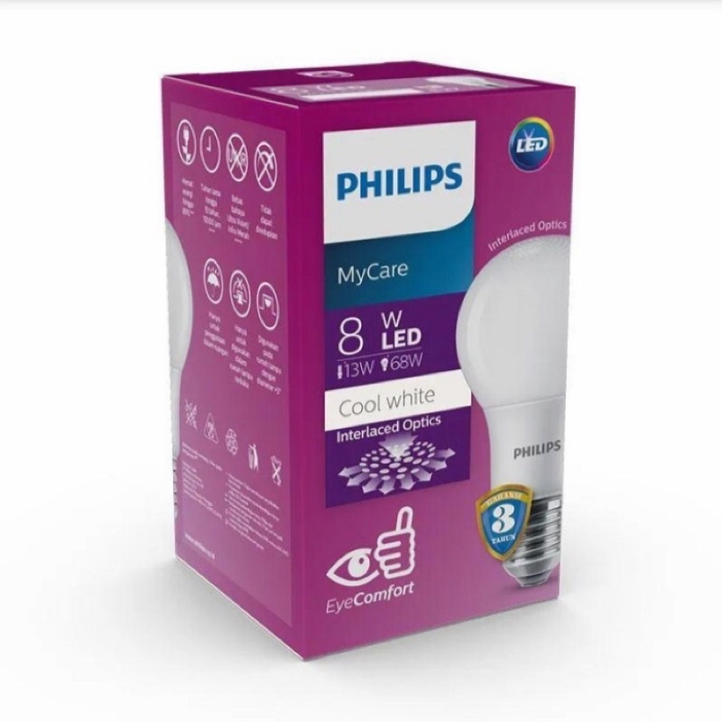 Jual Philips LED Bulb 8w 4000K Warna Natural White | Shopee Indonesia