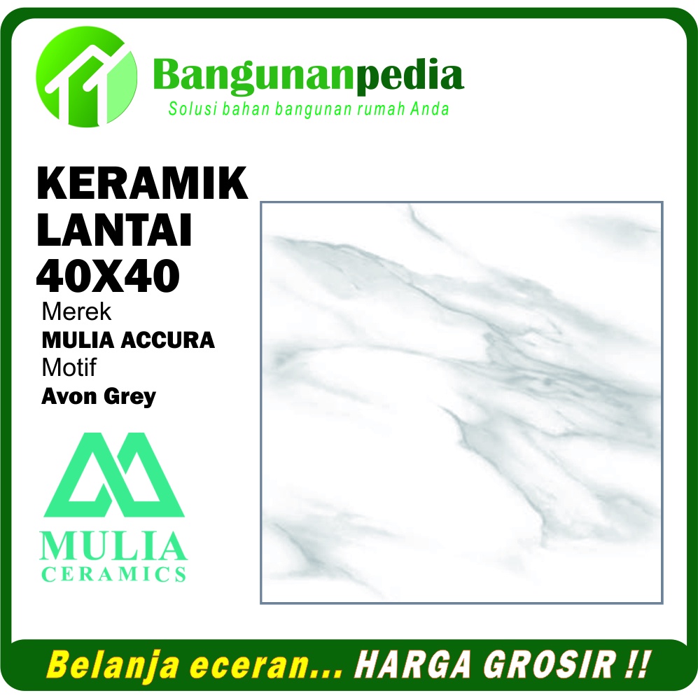 Jual Keramik Lantai Mulia 40x40 AVON GREY KW 1 | Shopee Indonesia
