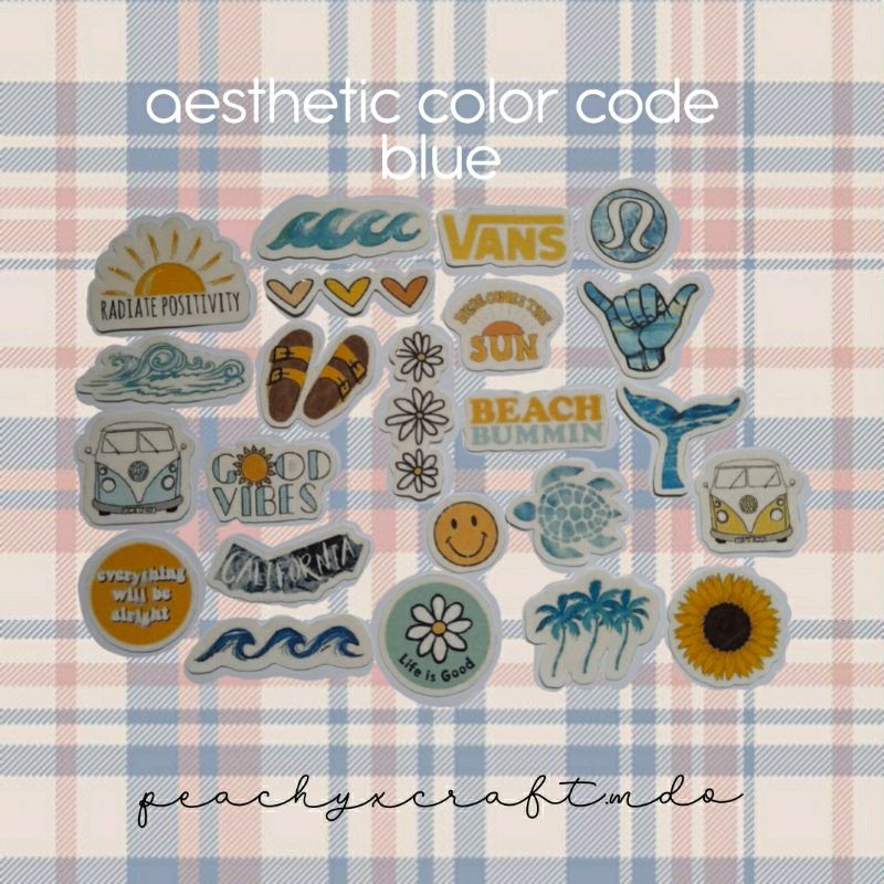 Jual Stiker Aesthetic Color Code Blue | Stiker Aesthetic | Shopee Indonesia