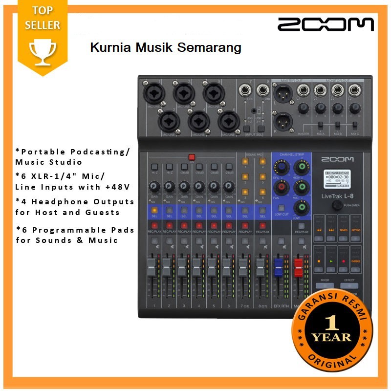 Jual ZOOM Live Track L-8 / L8 LIVETRAK 8-Track Mixer Recorder ORIGINAL ...