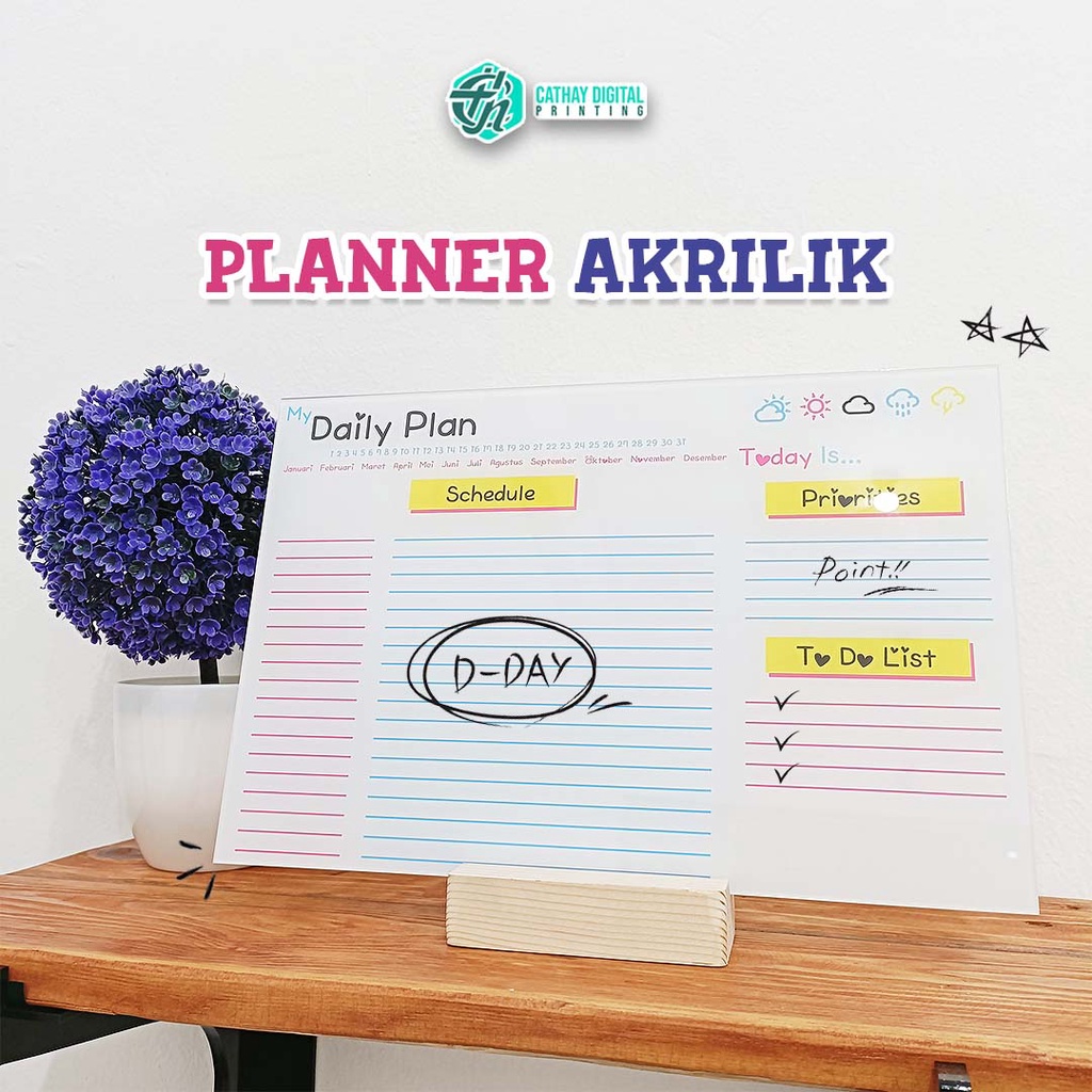 Jual Planner Akrilik | Planner + Spidol | Shopee Indonesia
