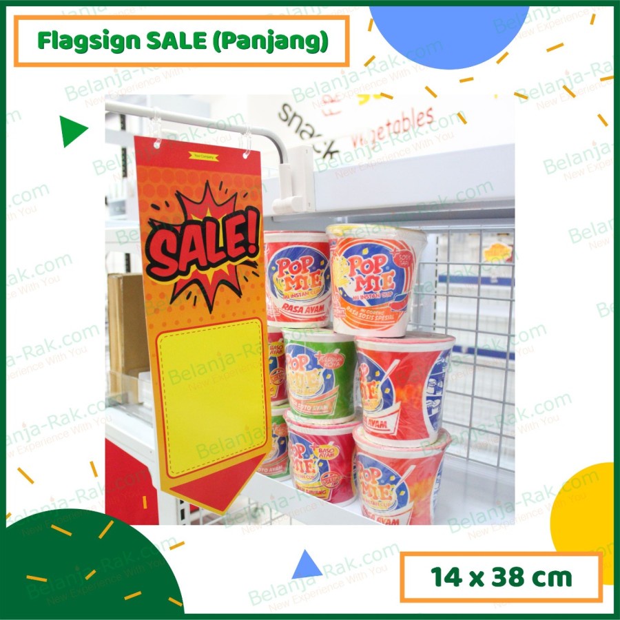 Jual Flagsign SALE (Panjang) Kertas Promo Flagsign Vertikal 1 Pack isi 6lembar | Shopee Indonesia