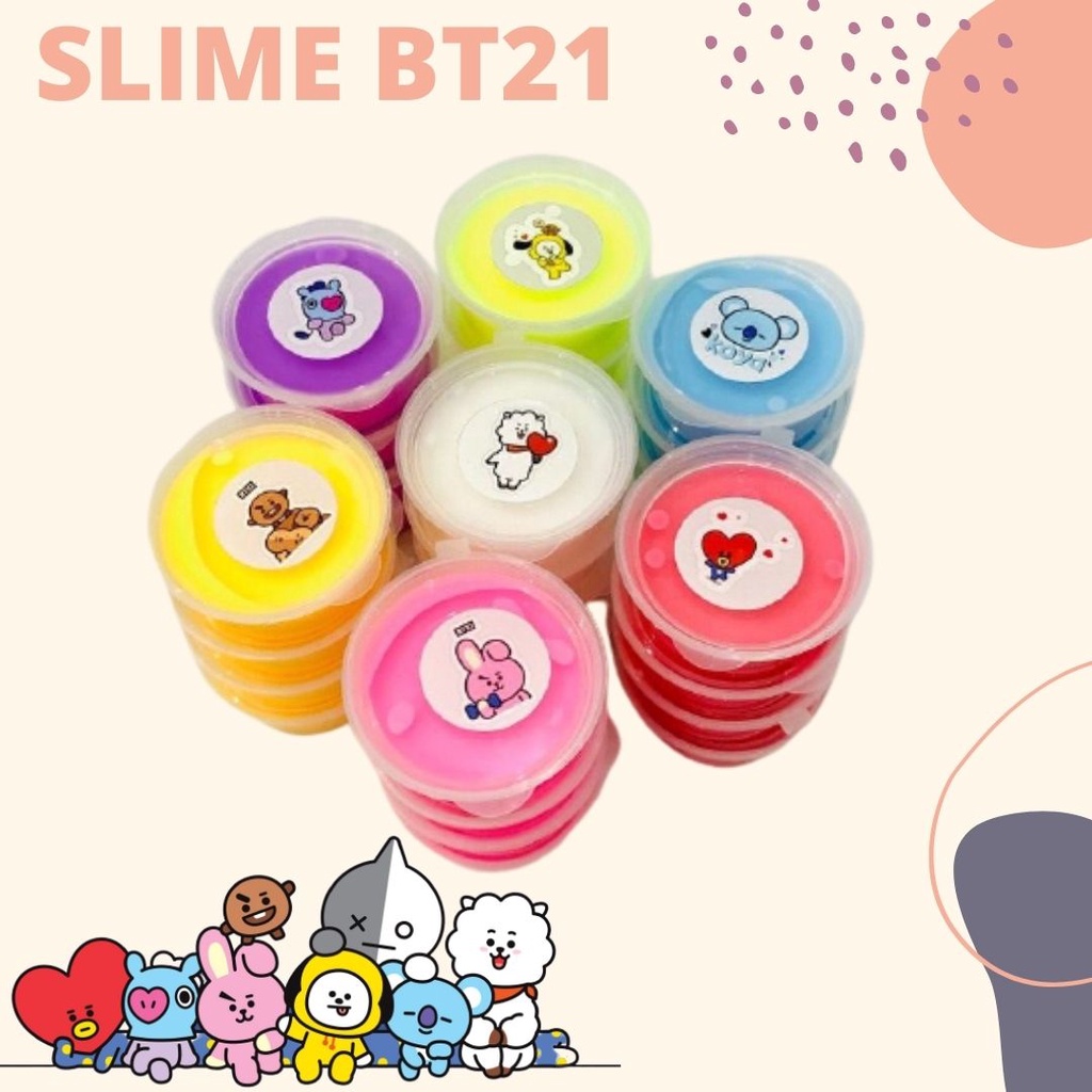 Jual Slime Mini BT21 / Slime warna warni Murah / Mini Slime 35ml ...