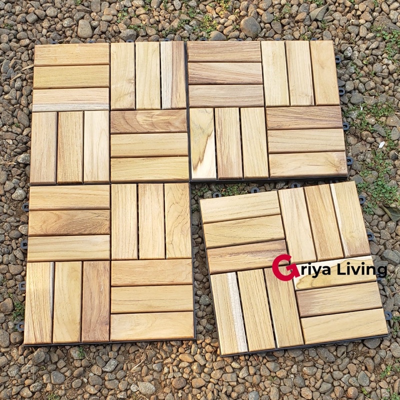 Jual lantai parquet kayu jati - flooring - decking tile - ubin kayu ...