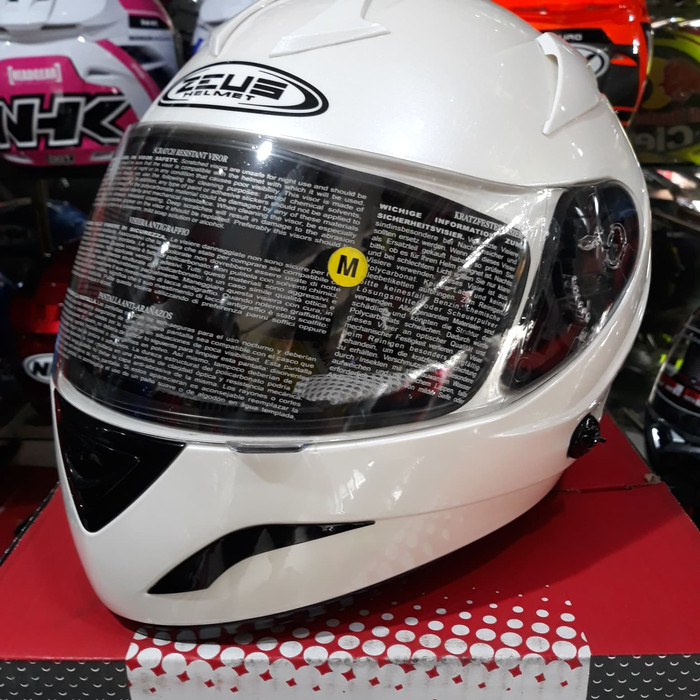 Jual Helm Zeus Z806 Solid Pearl White ( Putih Mutiara ) | Shopee Indonesia