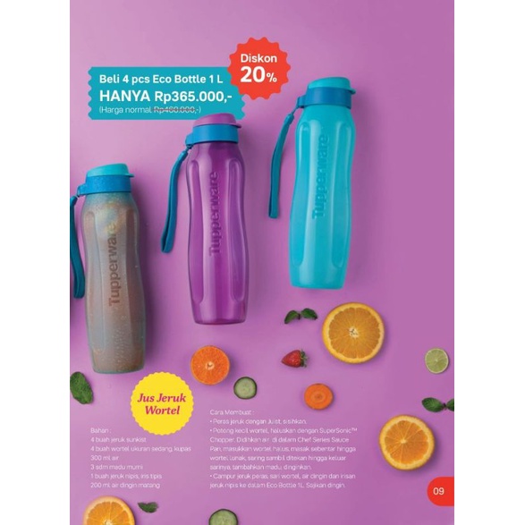 Jual eco bottle 1 L tupperware (2 pcs) | Shopee Indonesia