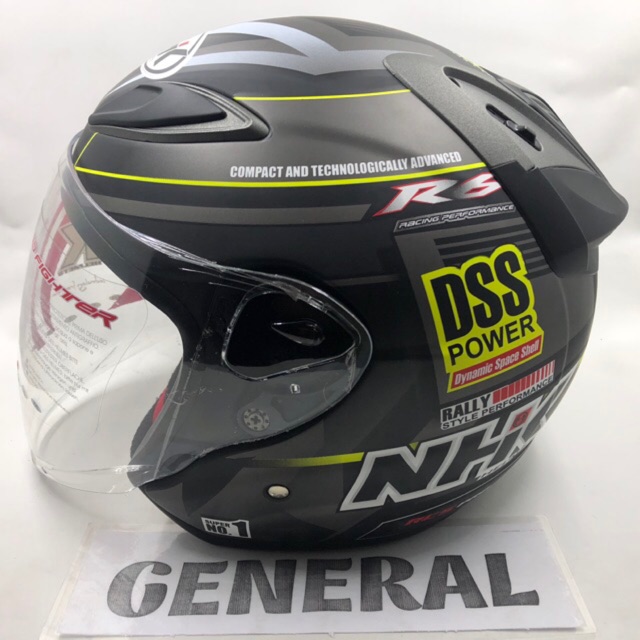 Jual Helm NHK R6 Motif Rally #2 Black Silver Doff Hitam Silver Dop Half ...