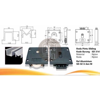 Jual RODA PINTU SLIDING HUBEN SD-3141 KOMPLIT 1 SET / RODA PINTU GESER ...