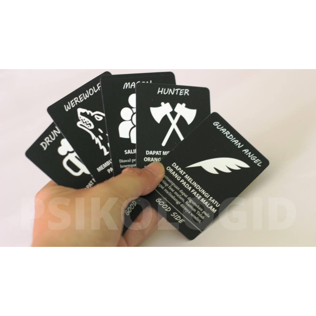 Jual Werewolf / Mafia Card Game Black edition 25 Cards 18 Roles ...
