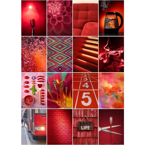 Jual (16 PCS) Poster Dinding Aesthetic Tema Merah | Shopee Indonesia