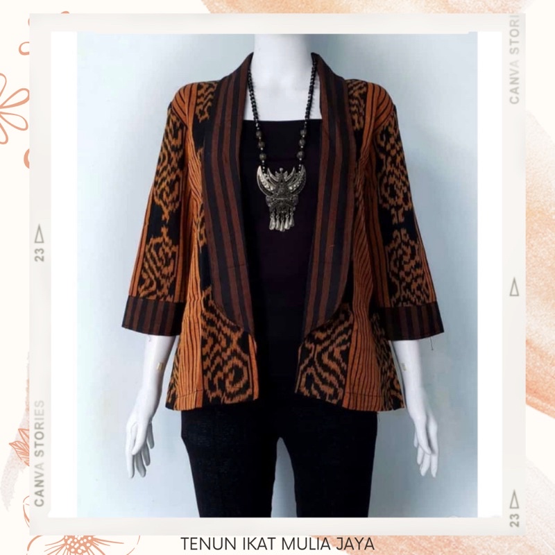 Jual top blouse tenun atasan batik wanita rote lasem | Shopee Indonesia