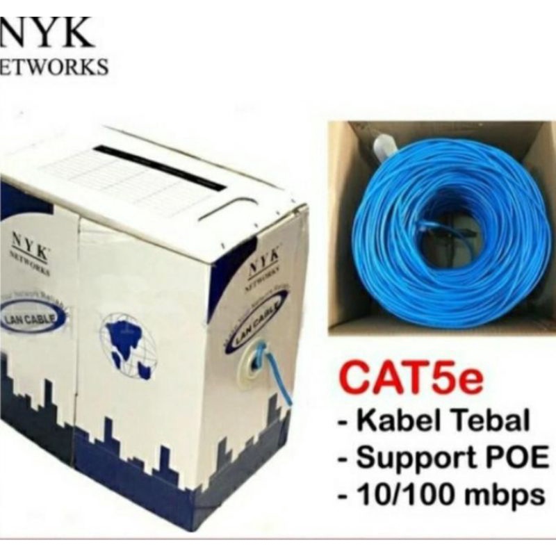 Jual Kabel Lan Roll Utp Cat5 Nyk 305m / Internet Jaringan Cat5 Utp 305m | Shopee Indonesia