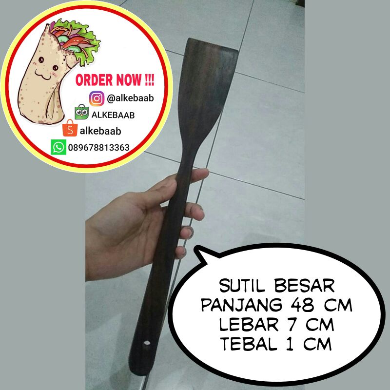 Jual SUTIL KAYU SONO SPATULA KEBAB 14 19 INCH PENAHAN DAGING KEBAB AGAR ...