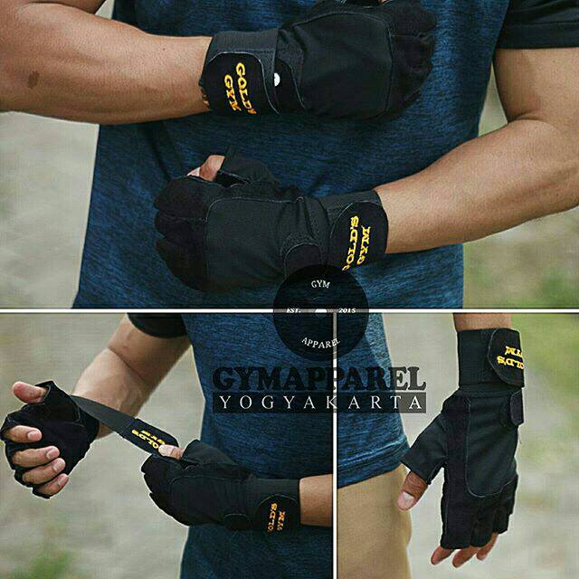 Jual Sarung tangan fitness glove fitness strap gym wistrap gold gym ...