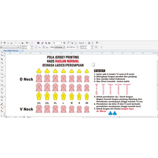 Jual POLA JERSEY KAOS RAGLAN NORMAL LENGKAP (File CorelDraw) | Shopee ...