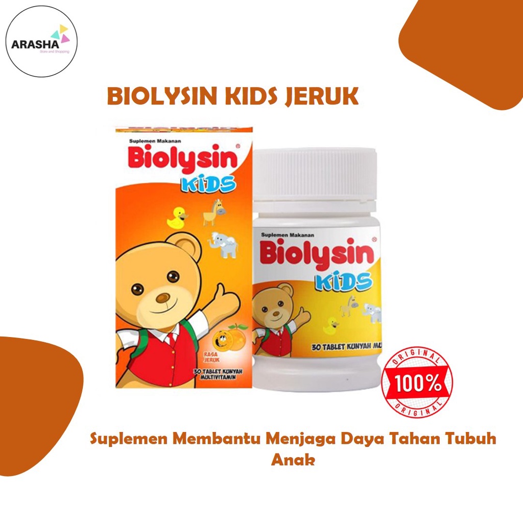 Jual BIOLYSIN KIDS TABLET KUNYAH RASA JERUK - Suplemen Vitamin ...