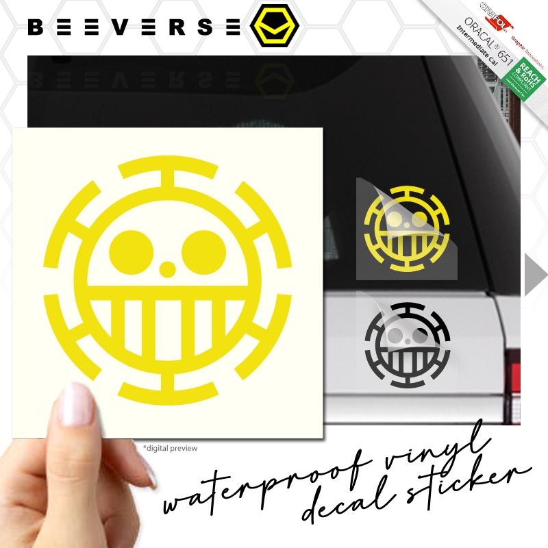 Jual Stiker Anime Law One Piece Cutting Sticker Mobil Motor Decal ...