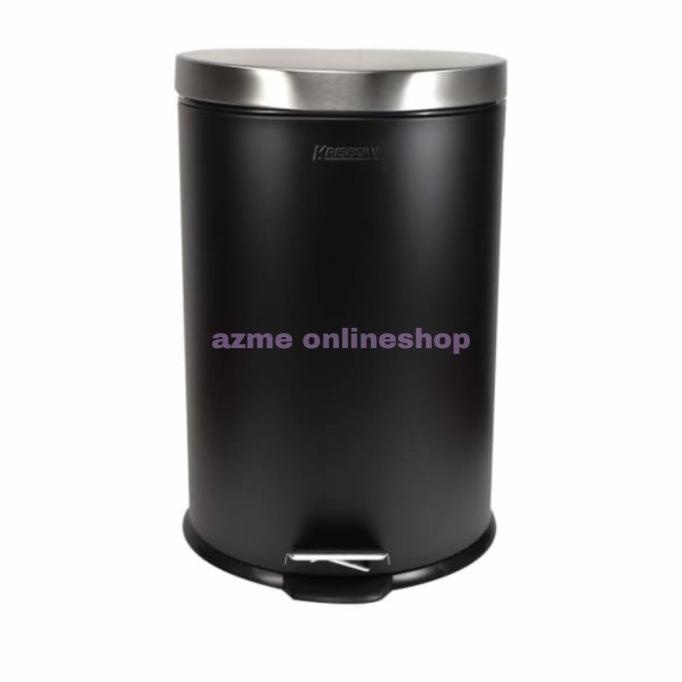 Jual Krisbow 20 Ltr Tempat Sampah Bulat_Pedal Bin Soft Close Round Black Dakustor | Shopee Indonesia