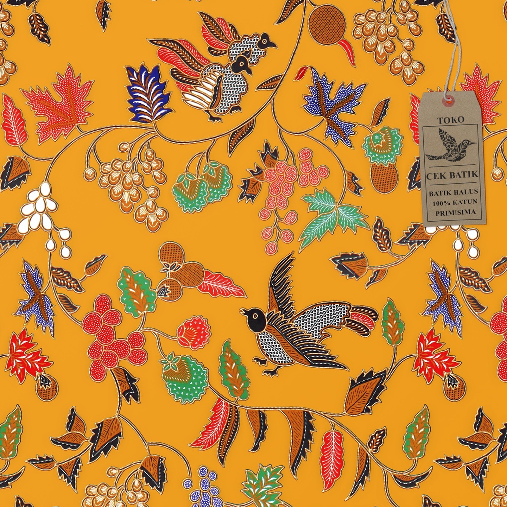 Jual kain batik - Motif Burung Dasar Warna (Yellow) | Shopee Indonesia