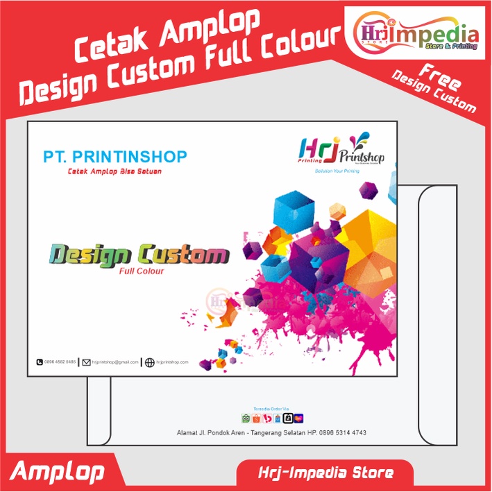 Jual Cetak Amplop Custom Ukuran A4 | Cetak Amplop Design Custom Full ...