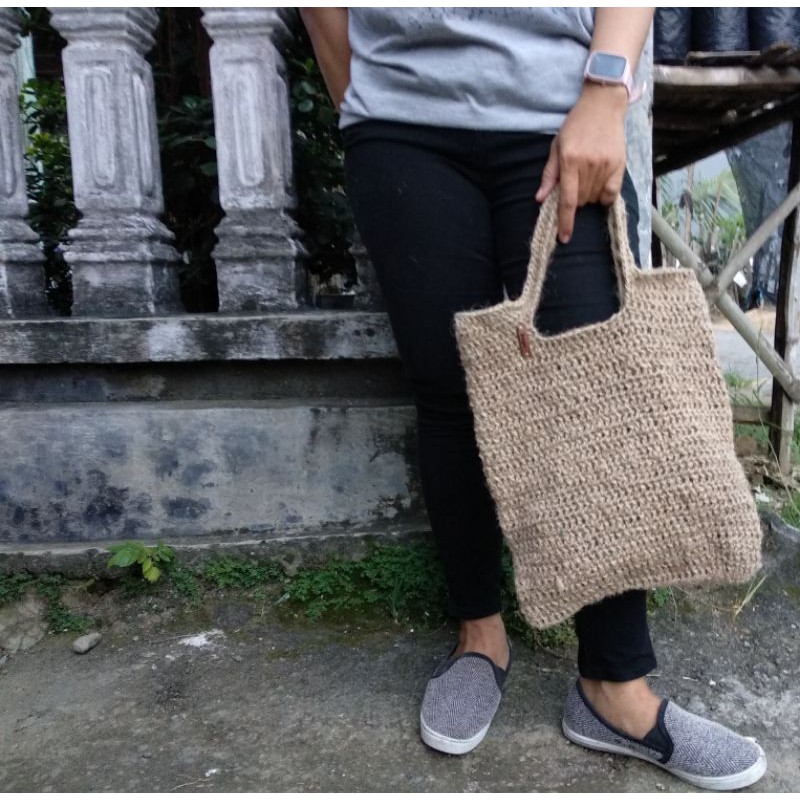 Jual Dian Tote bag / Tas rajut Rami / tas ramah lingkungan / tas pantai ...