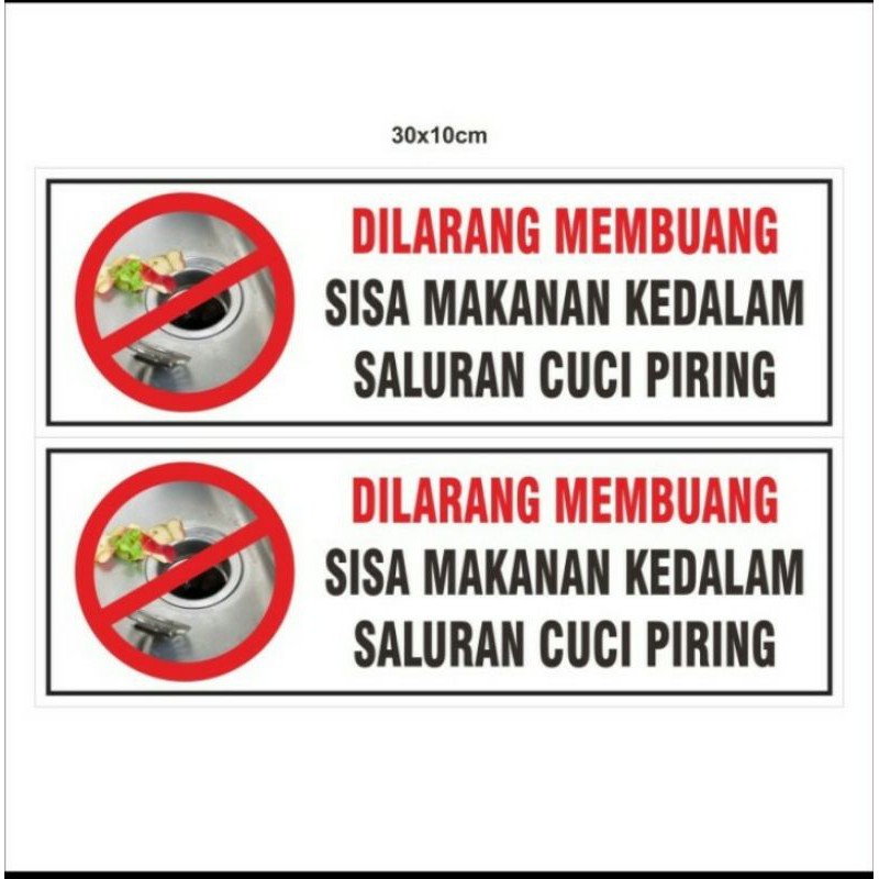 Jual stiker dilarang membuang sisa makanan 30x10cm | Shopee Indonesia