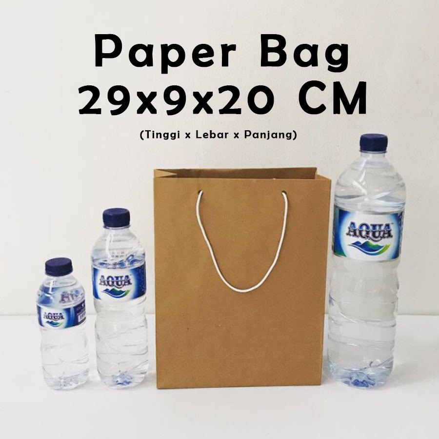 Jual Paper Bag Coklat Polos Besar 29x9x20cm Paperbag Kado Souvenir ...