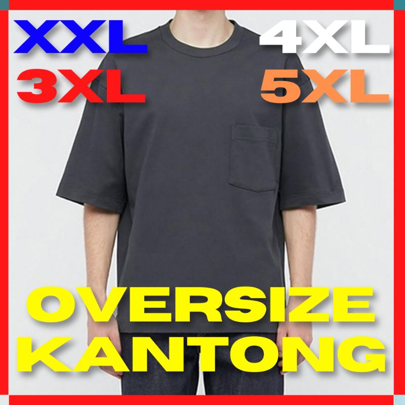 Jual Kaos Polos Kantong Big Size Oversize Pria Wanita XXL 3XL 4XL 5XL Kaos Jumbo | Shopee Indonesia