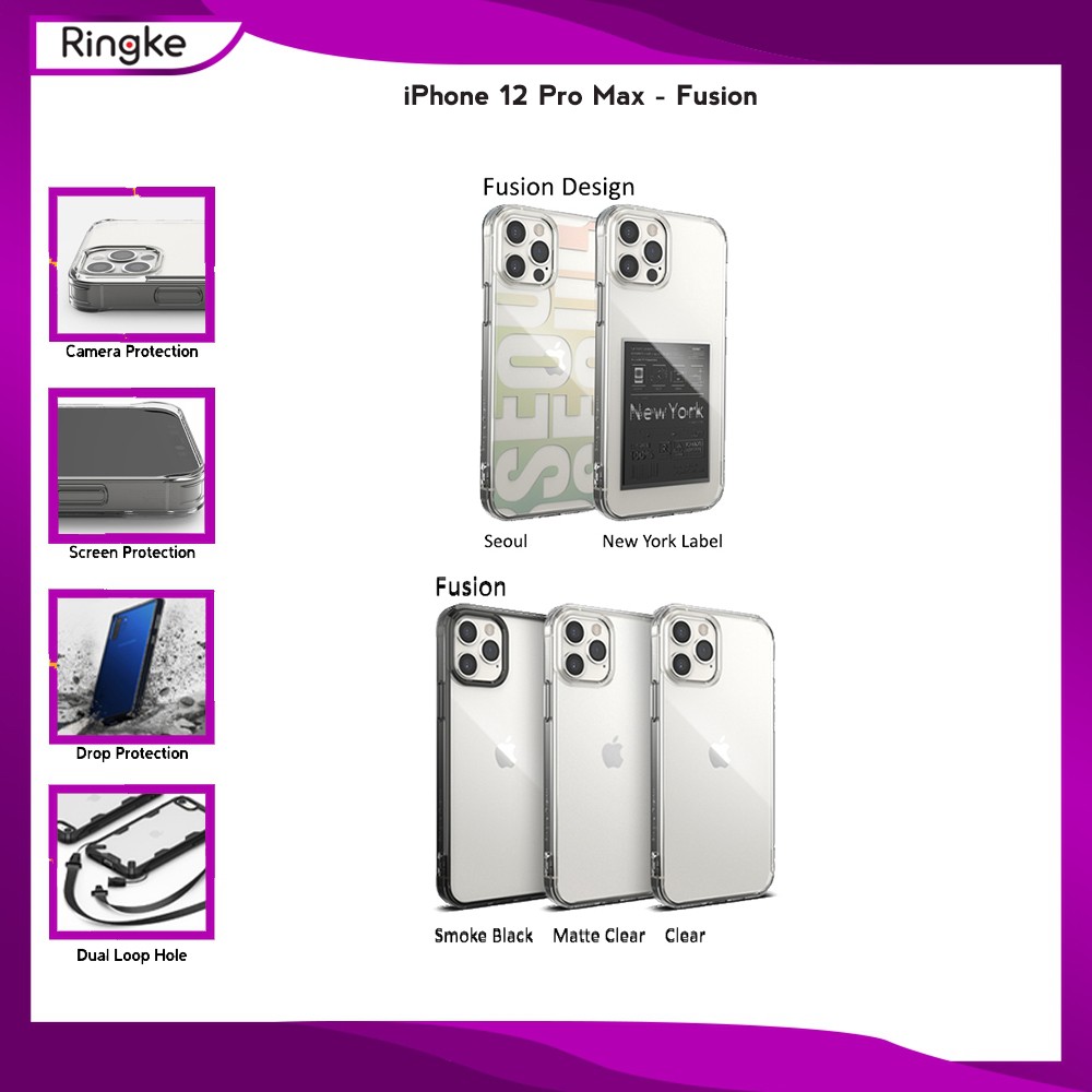 Jual Ringke iPhone 12 Pro Max Fusion Softcase Slim Tough Armor Anti ...