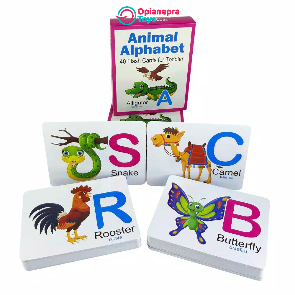 Jual Kartu Pintar Animal Alphabet Flash Card Mengenal Hewan Dan Huruf ...