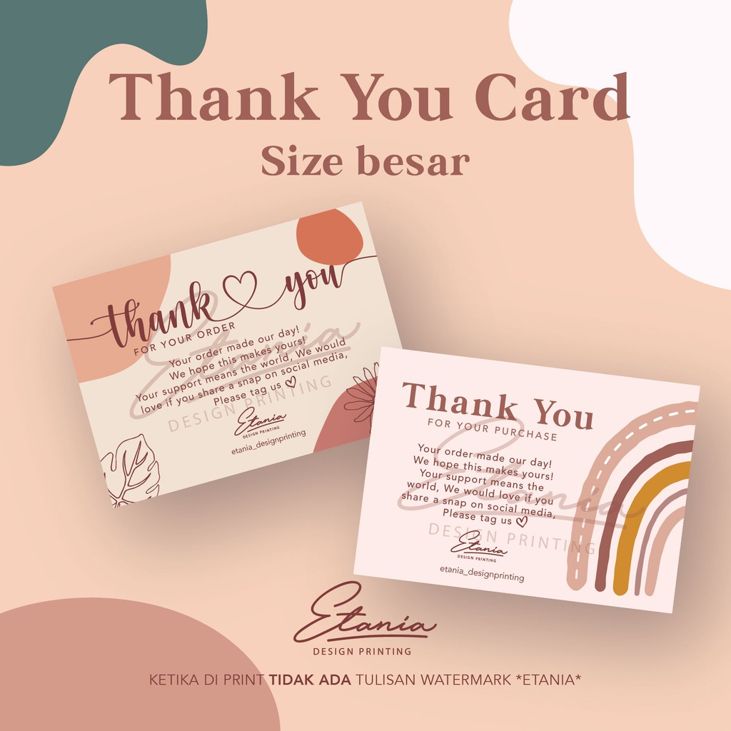 Jual Thank you card custom besar/ thank you card jumbo / thank you card ...