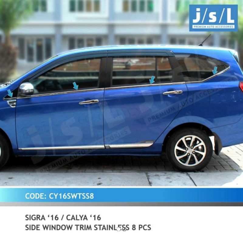 Jual List Kaca Samping Stainless Calya Sigra 8PCS | Shopee Indonesia