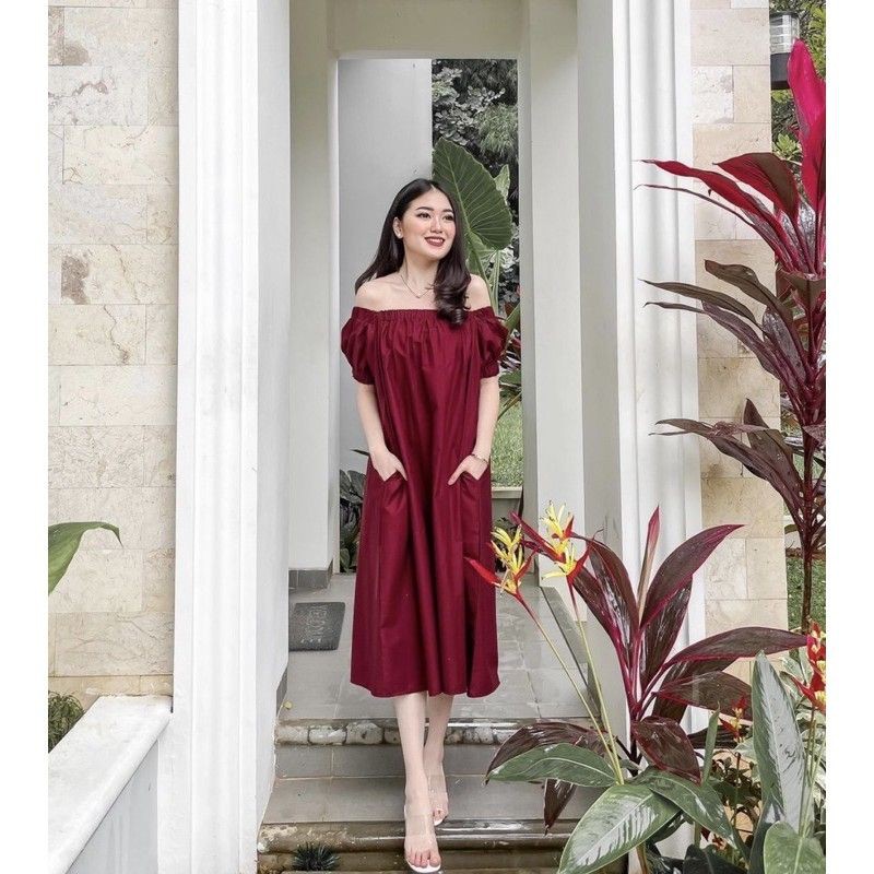 Jual MINARI Midi DRESS Sabrina baju wanita Koerena Style DRESS BIG SIZE ...