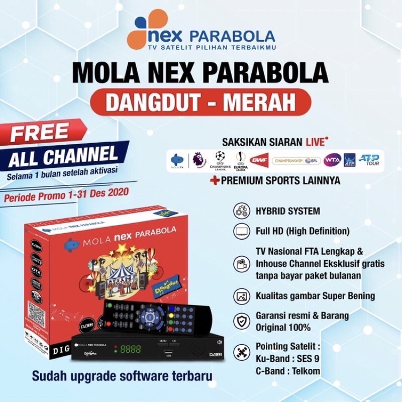 Jual Receiver Digital Nex Parabola Mola Merah | Shopee Indonesia