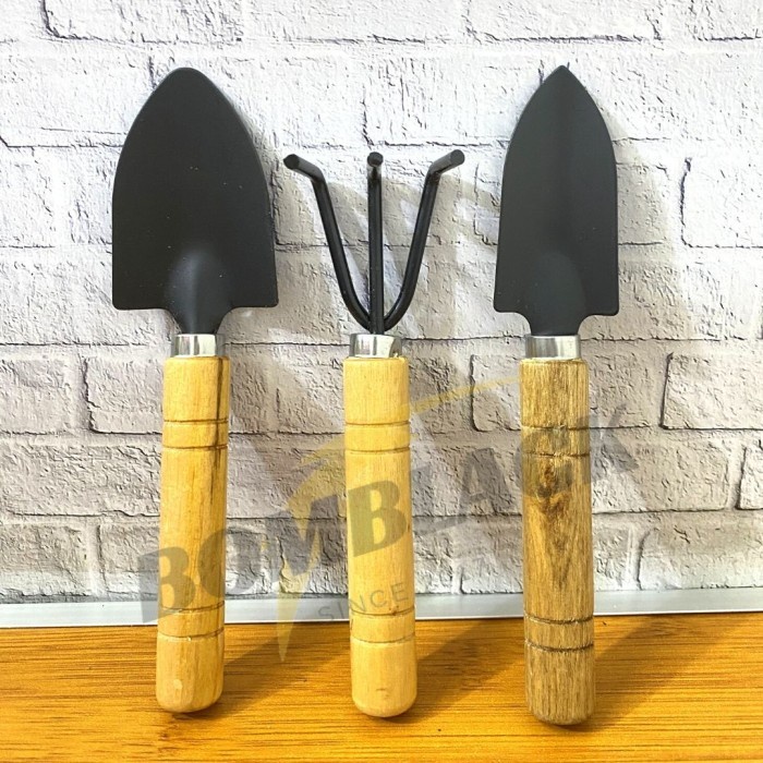 Jual Sekop Taman Set 3 Pcs KAYU Mini Skop Garuk Gali Tanah Tanaman ...