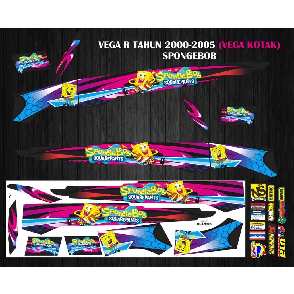 Jual STIKER STRIPING MOTOR VEGA R LAMA TH 2000-2005 SPONGEBOB | Shopee ...