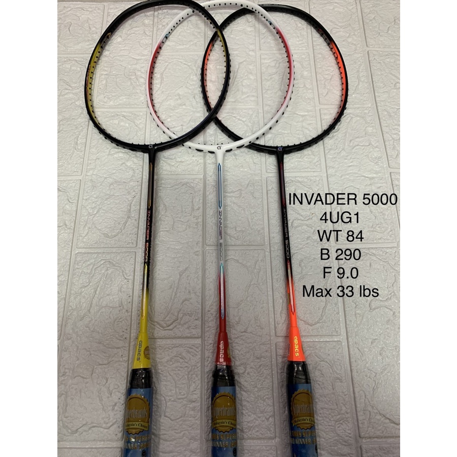 Jual Raket Badminton APACS NEW INVADER 5000 Grip 4U G1 kuat 33 lbs ...