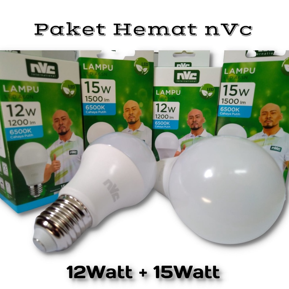 Jual PAKET HEMAT BUNDLING Lampu LED NVC-A60N 12W (2pcs) & Lampu LED NVC ...