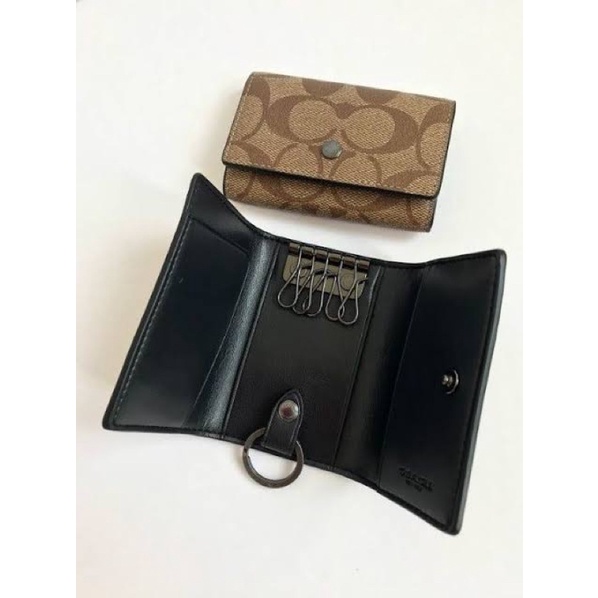 Jual Coach Five Ring Key Case In Signature Canvas | Shopee Indonesia