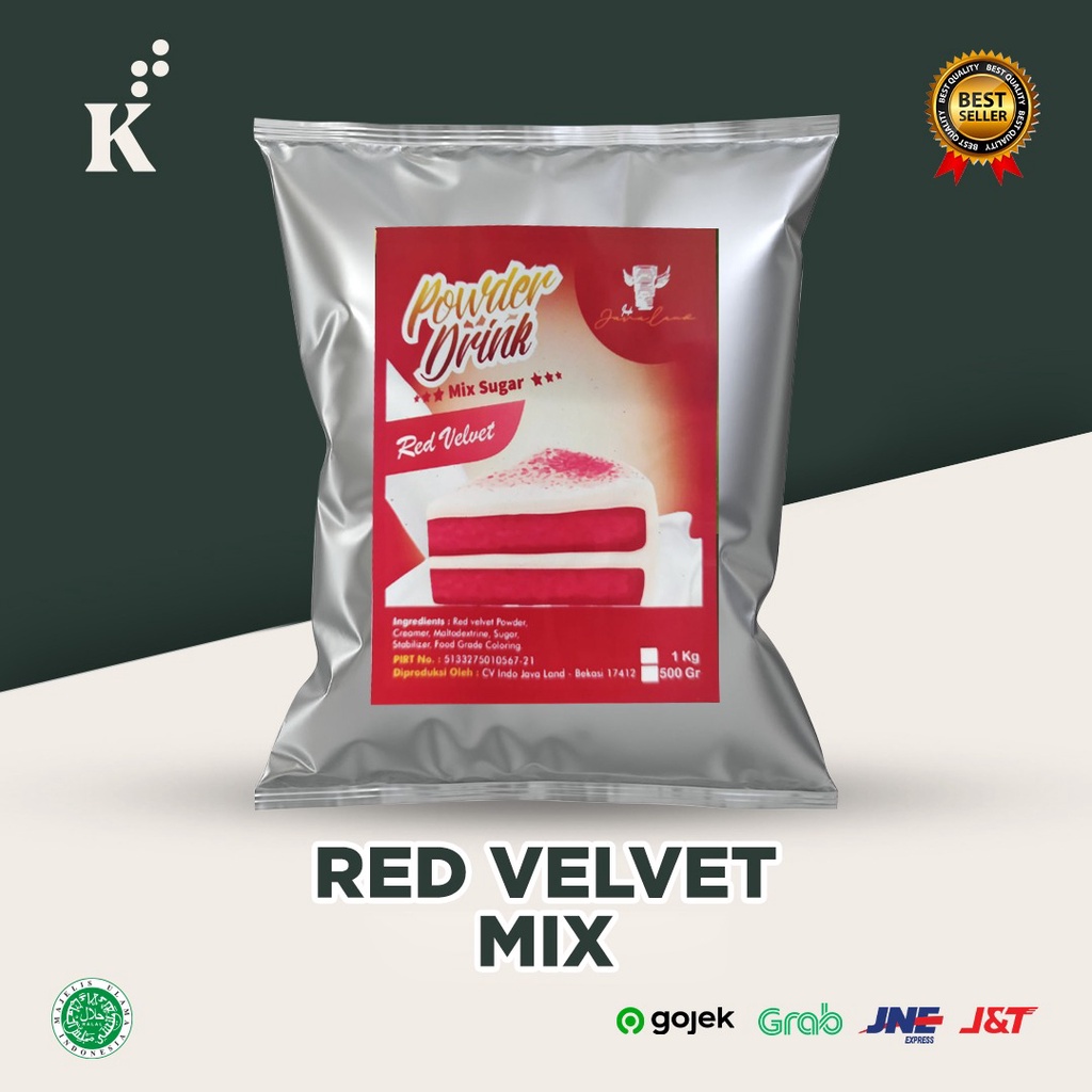 Jual Bubuk Minuman Bubble Drink Powder Rasa Red Velvet Mix Sugar 1 KG ...