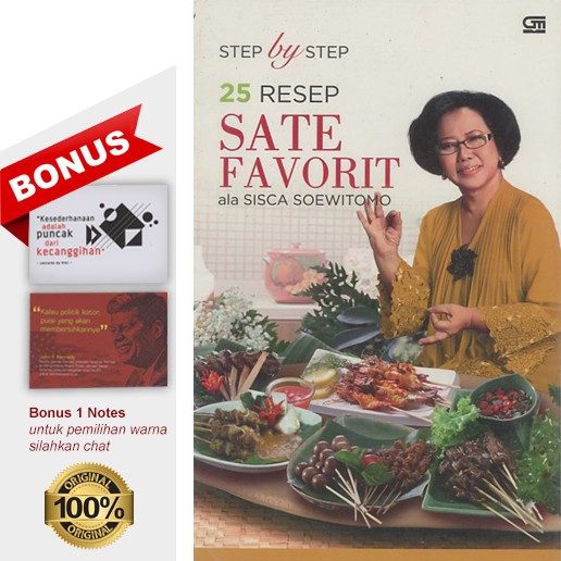 Jual STEP BY STEP 25 RESEP SATE FAVORIT (Sisca Soewitomo)/kue kering ...