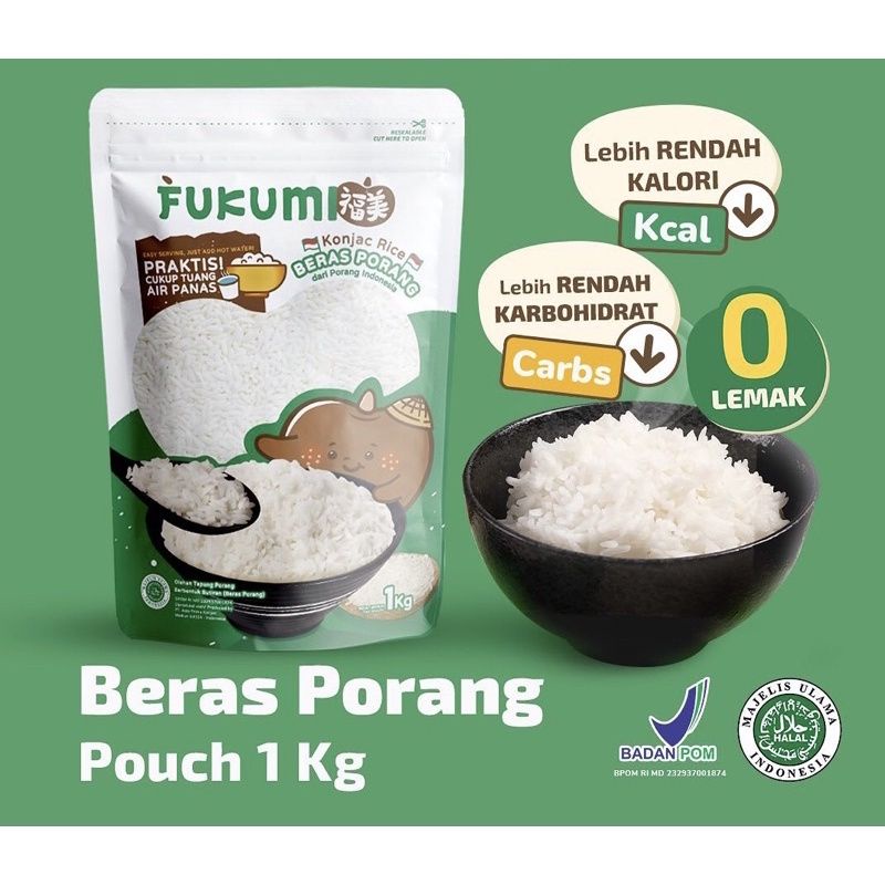 Jual Fukumi Beras Porang 1kg/280gr Konjac rice/Shirataki,sehat ...