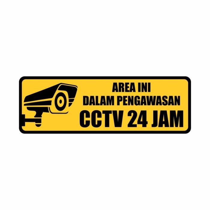 Jual stiker cctv 24jam stiker area ini dalam pengawasan cctv 20x5 | Shopee Indonesia
