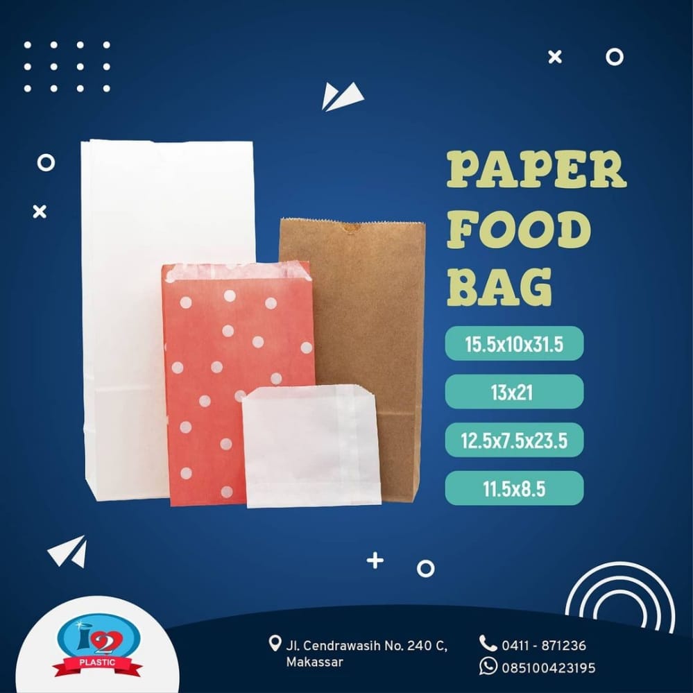 Jual PAPER BAG MAKANAN / KANTONG MAKANAN / PAPER BAG KENTANG WHITE @100 ...