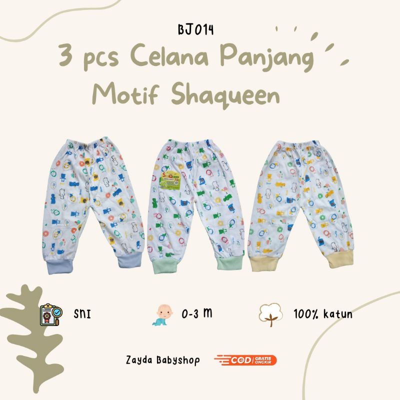 Jual 3pcs Celana Panjang Bayi Buka Kaki Newborn SNI Celana Panjang Bayi ...